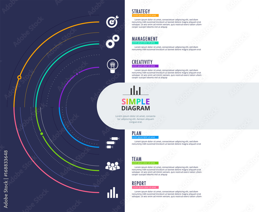 Business data visualization. Process chart. Abstract elements of graph ...