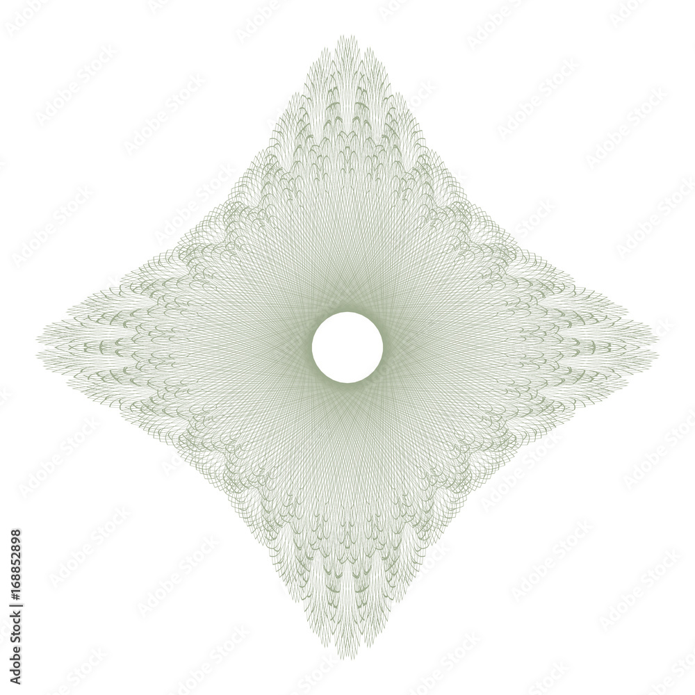 Circle border frame, abstract guilloche lace contour on white ...