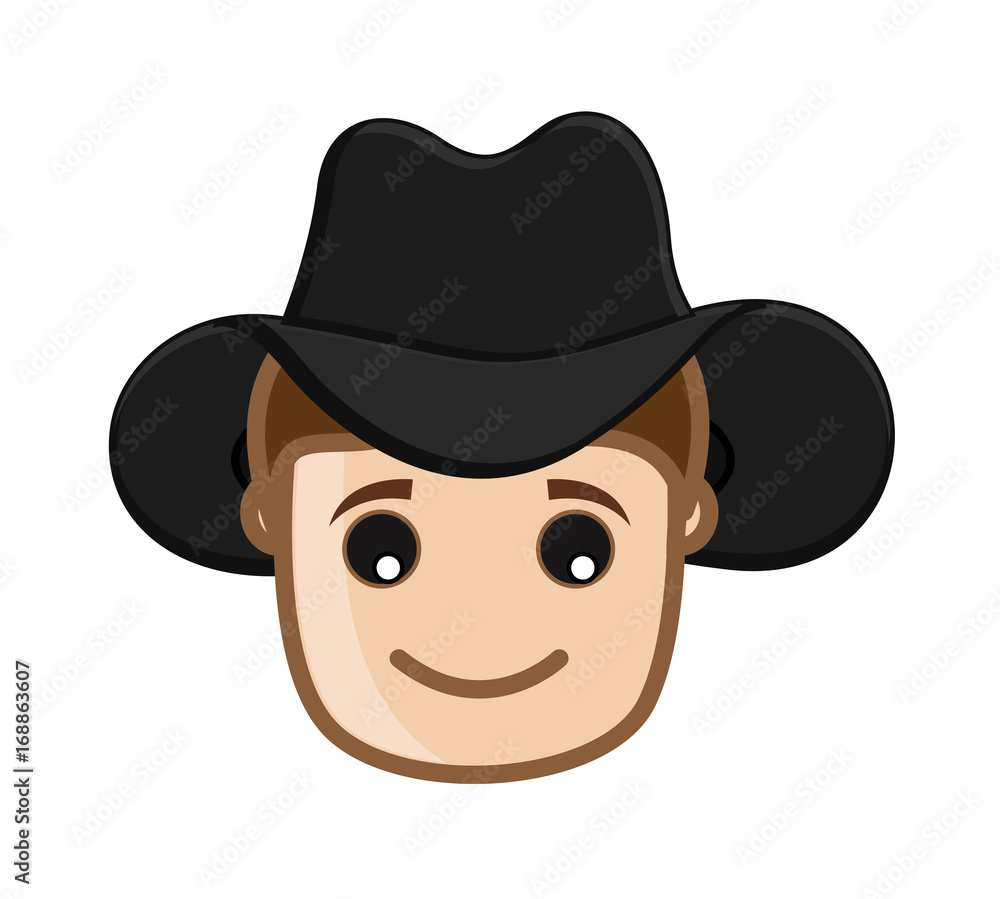 Cartoon Cowboy Face Stock Vector | Adobe Stock