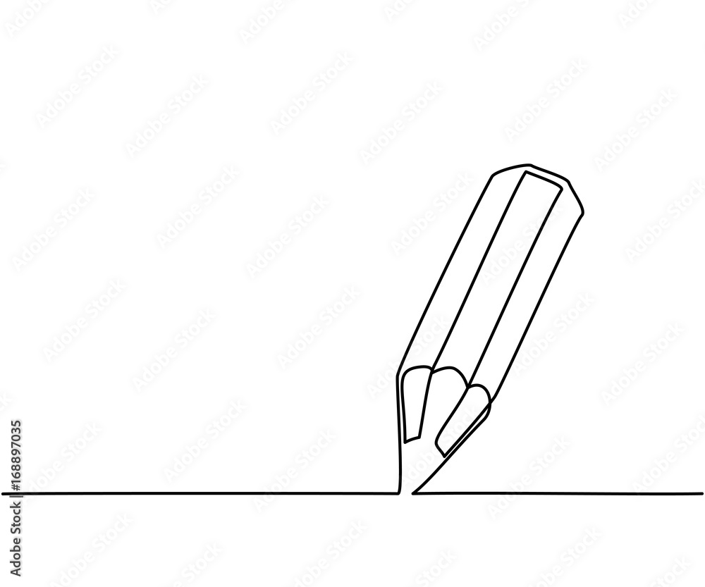 Pencil business icon. Continuous thin line drawing. Vector illustration ...