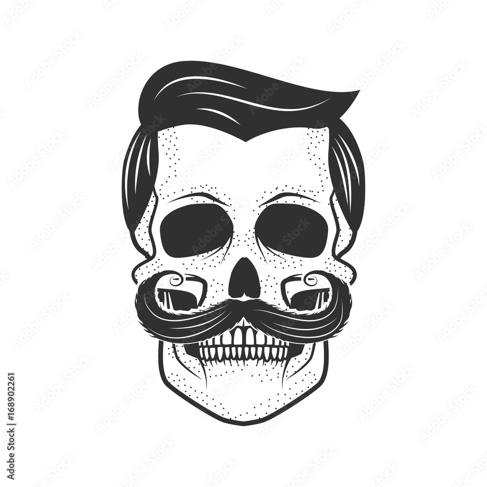 Human skull on white background. Design element for logo, label, emblem ...