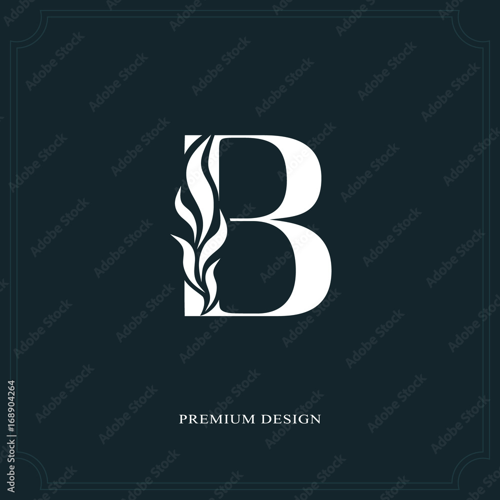 Elegant letter B. Graceful royal style. Calligraphic beautiful logo ...