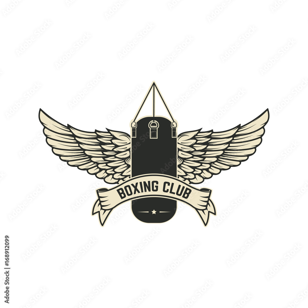 Boxing club emblems on white background. Design element for logo, label ...