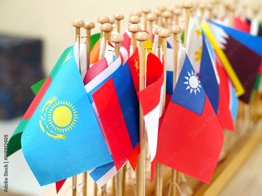 Small Flags of Various Countries Stock Photo | Adobe Stock