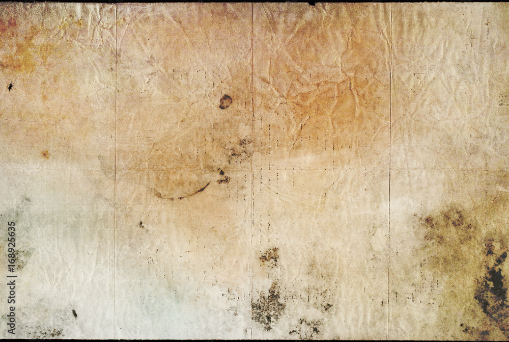 Vintage Crumpled, Folded Paper Background - Old Paper Texture With