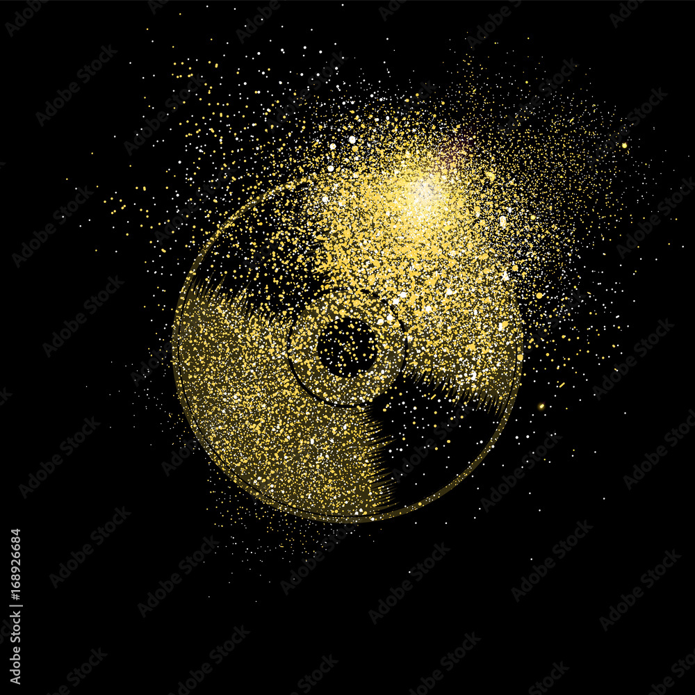 Cd gold glitter art concept symbol illustration Stock Vector | Adobe Stock