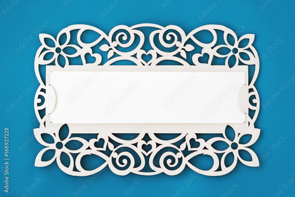 White marble classic blank nameplate with empty space for text on blue ...