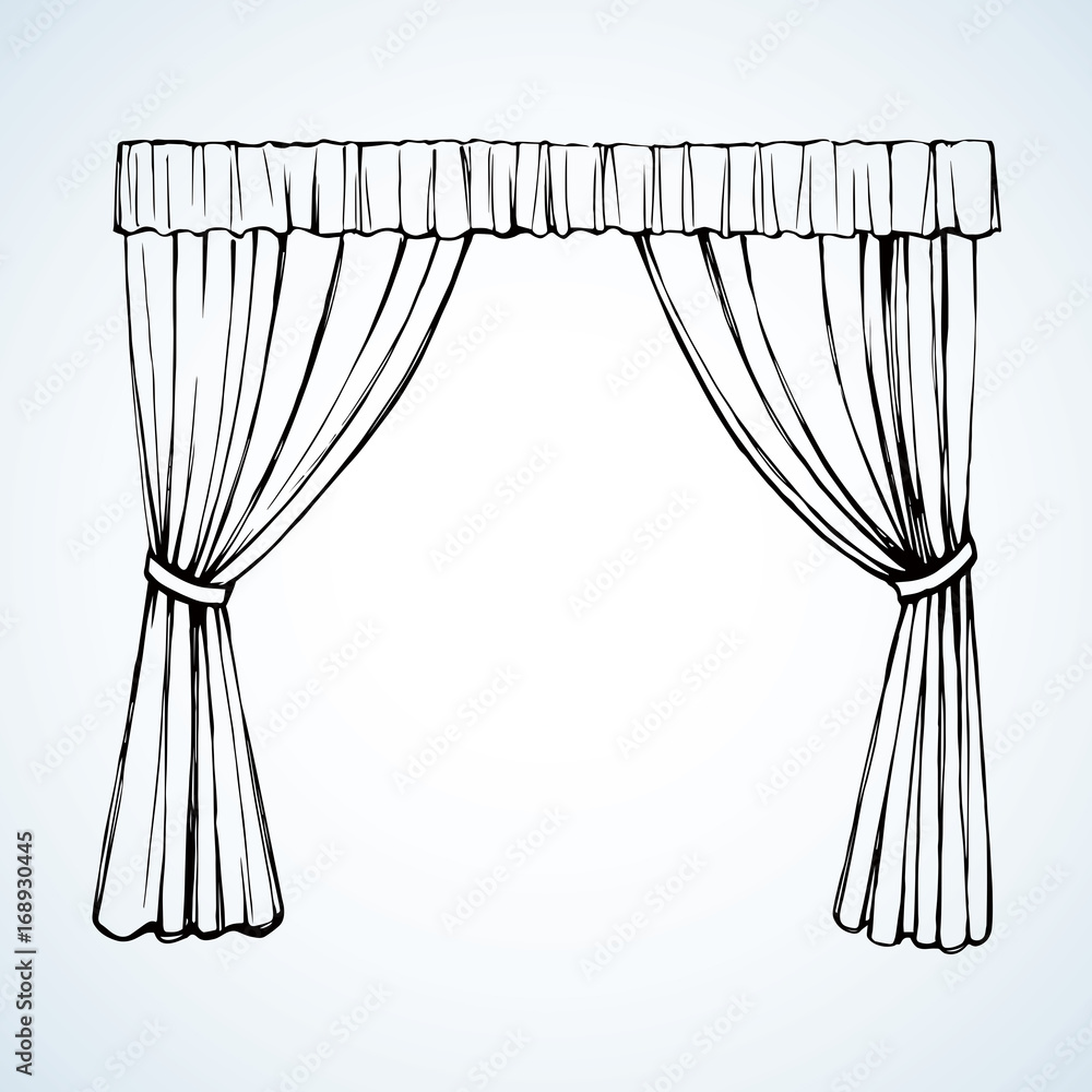 Curtain. Vector drawing Stock Vector | Adobe Stock