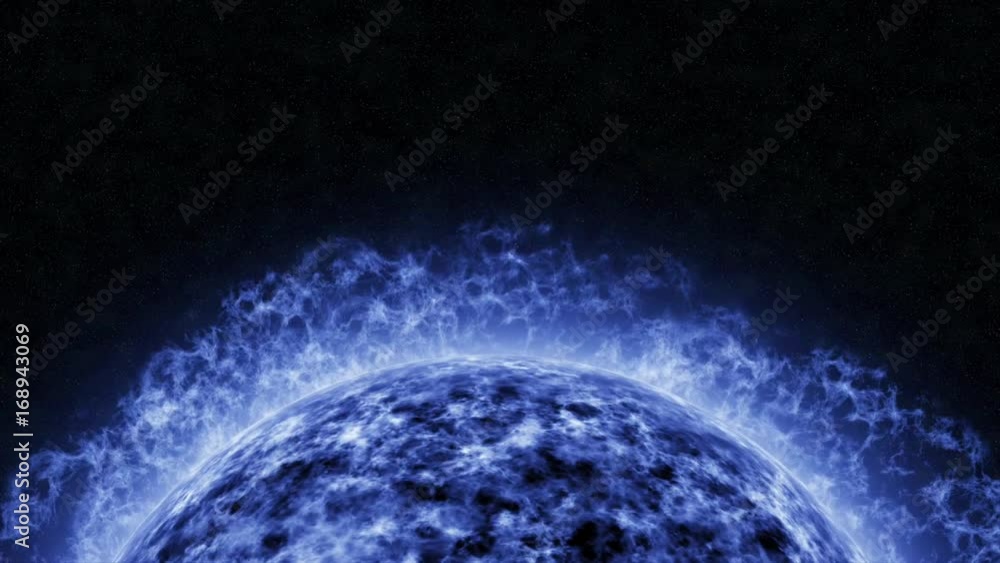 Blue supergiant stars class I of spectral type O. Star surface with ...