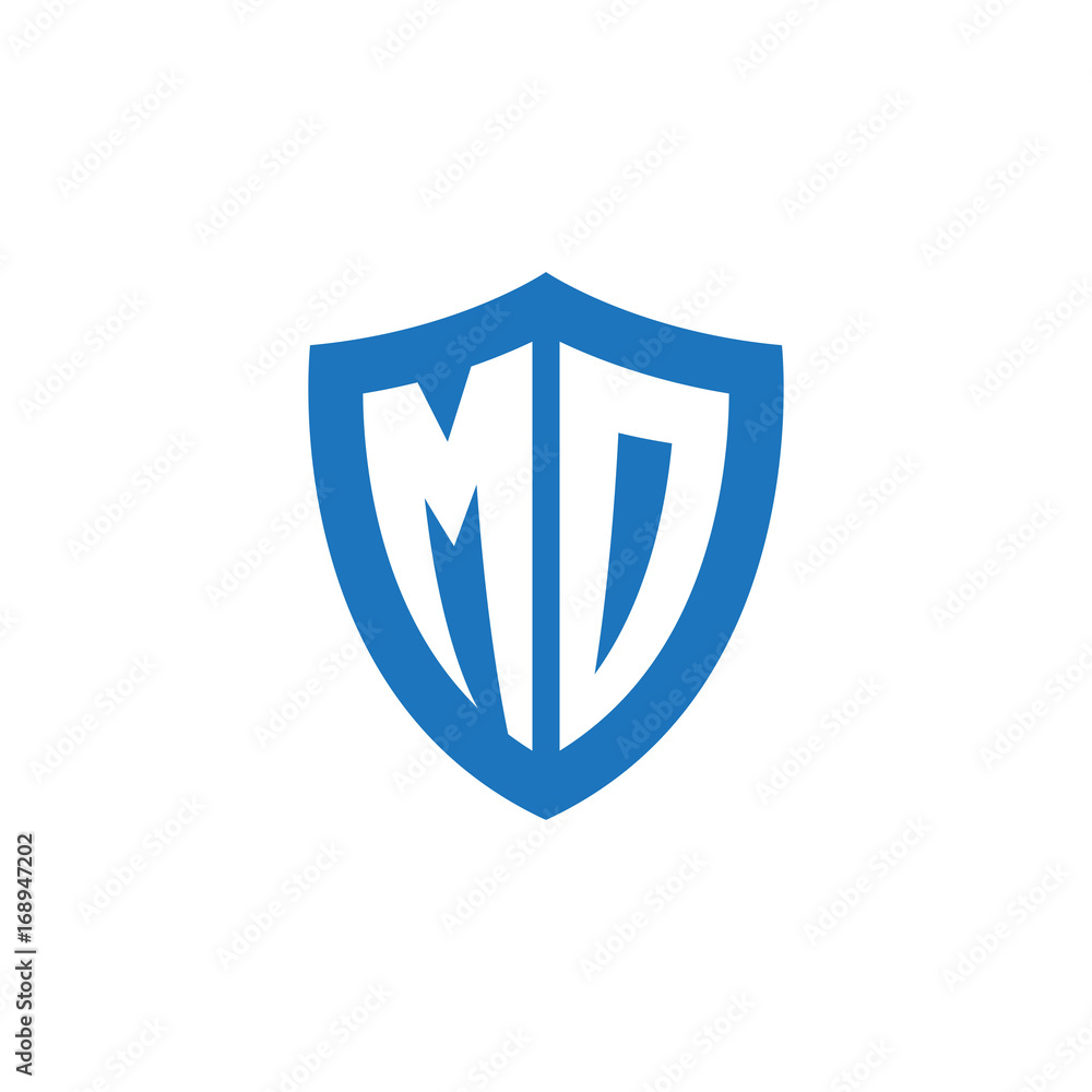 Initial letter MD, shield logo, modern blue color Stock Vector | Adobe ...