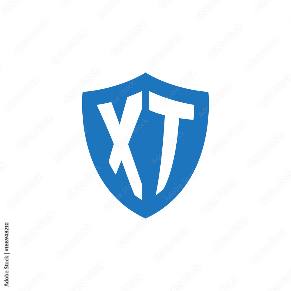 Initial letter XT, shield logo, modern blue color Stock Vector | Adobe ...
