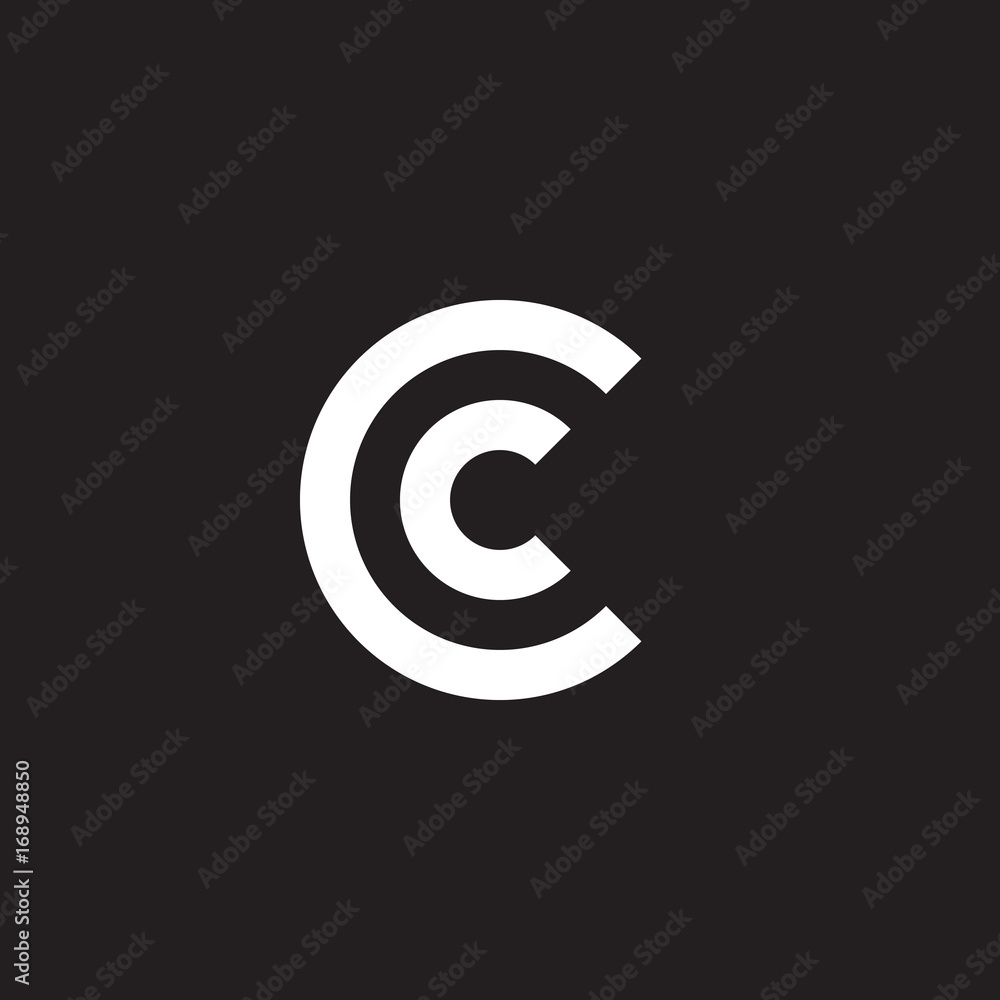 Initial lowercase letter logo cc, c inside c, monogram rounded shape ...