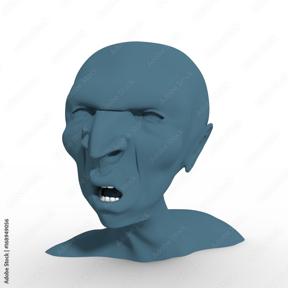 Demonic ugly face. Devil scream character. Demon or monster screaming ...