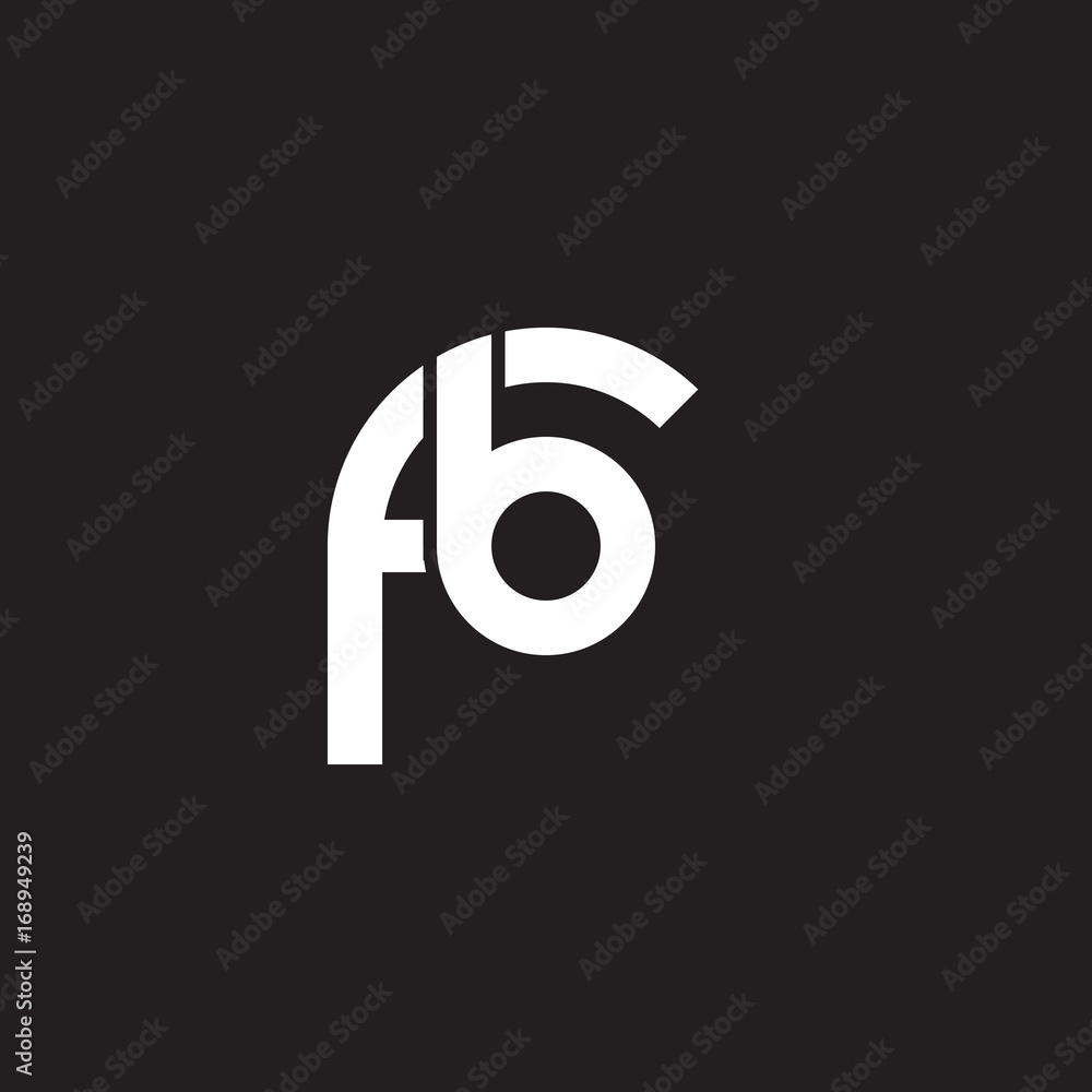 Initial lowercase letter logo fb, bf, b inside f, monogram rounded ...