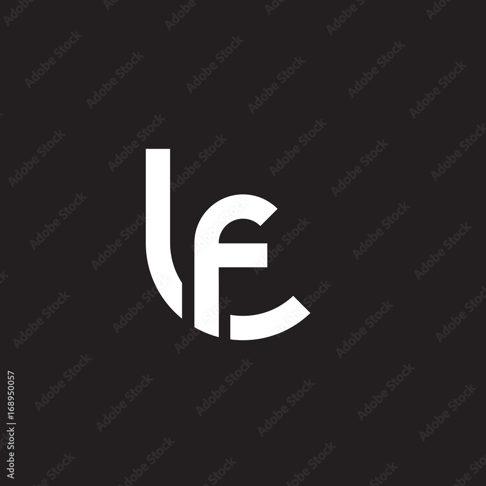 Initial lowercase letter logo lf, fl, f inside l, monogram rounded ...