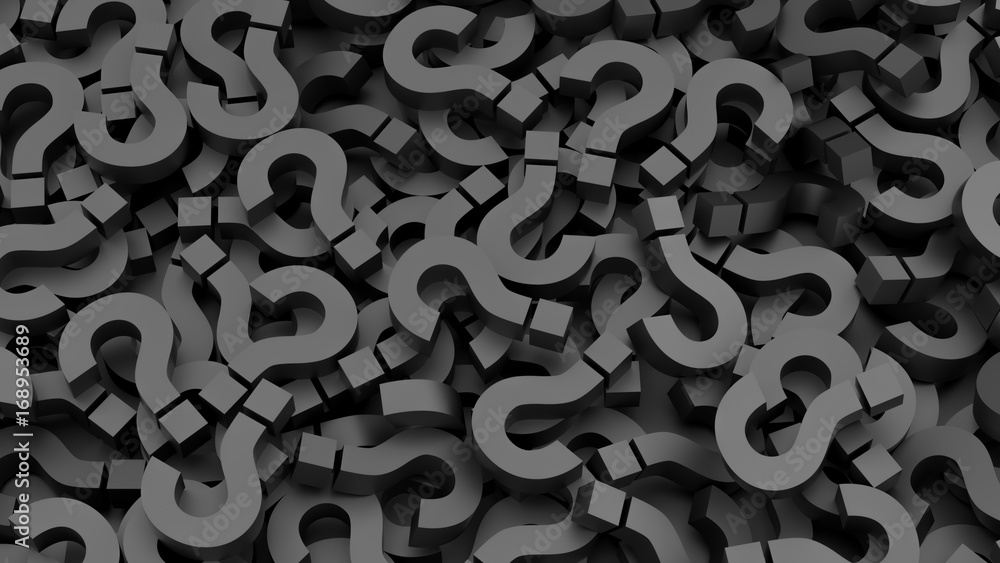 Black question marks background. 3D Rendering. Stock Illustration | Adobe Stock