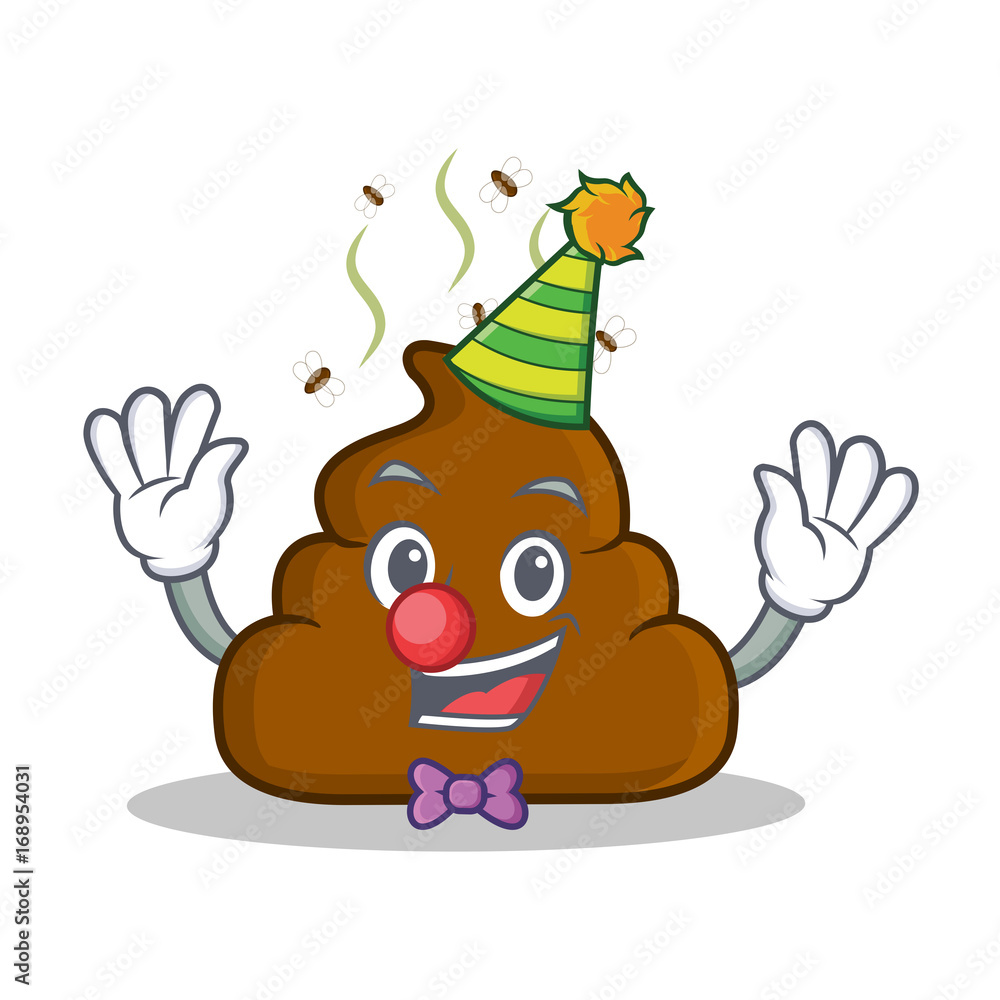 Clown Poop emoticon character cartoon Stock Vector | Adobe Stock