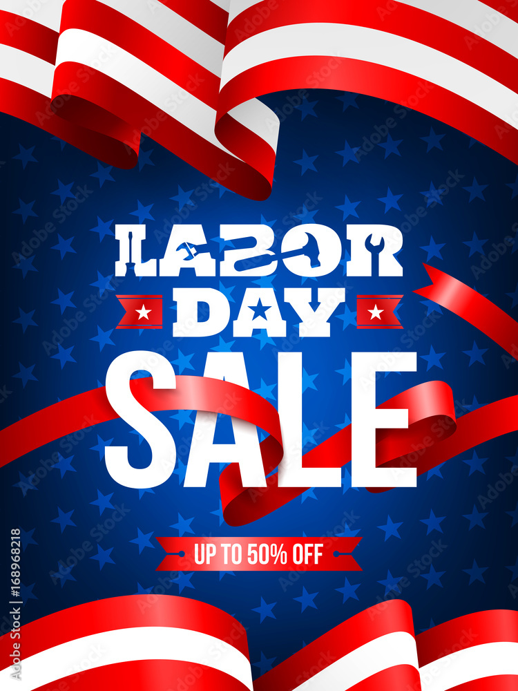 Happy Labor Day with American flag background.Labor Day Sale promotion ...