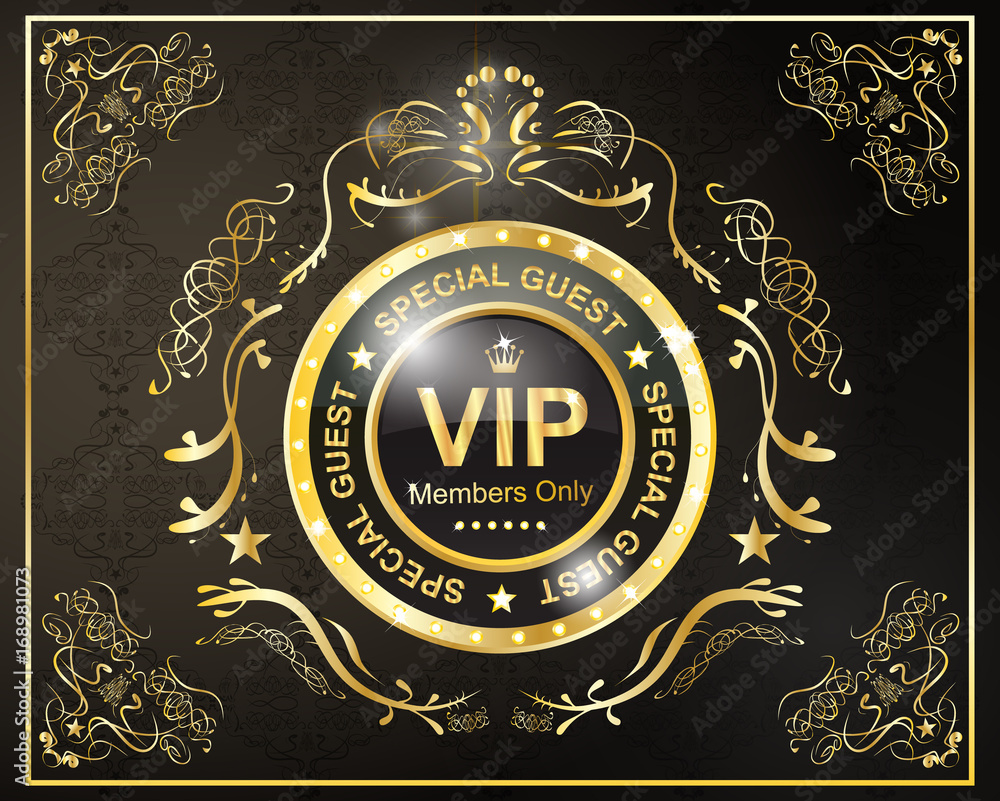 Vector Vip golden frame with calligraphic ornament Stock Vector | Adobe ...