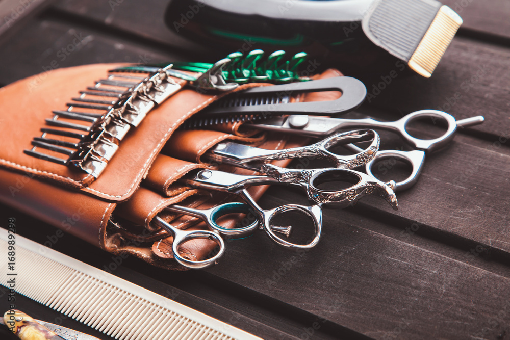 Beautiful professional tools professional Barber kits, scissors, a ...