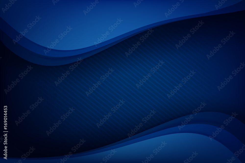 Abstract deep blue background curve and overlap layer with basic simply ...