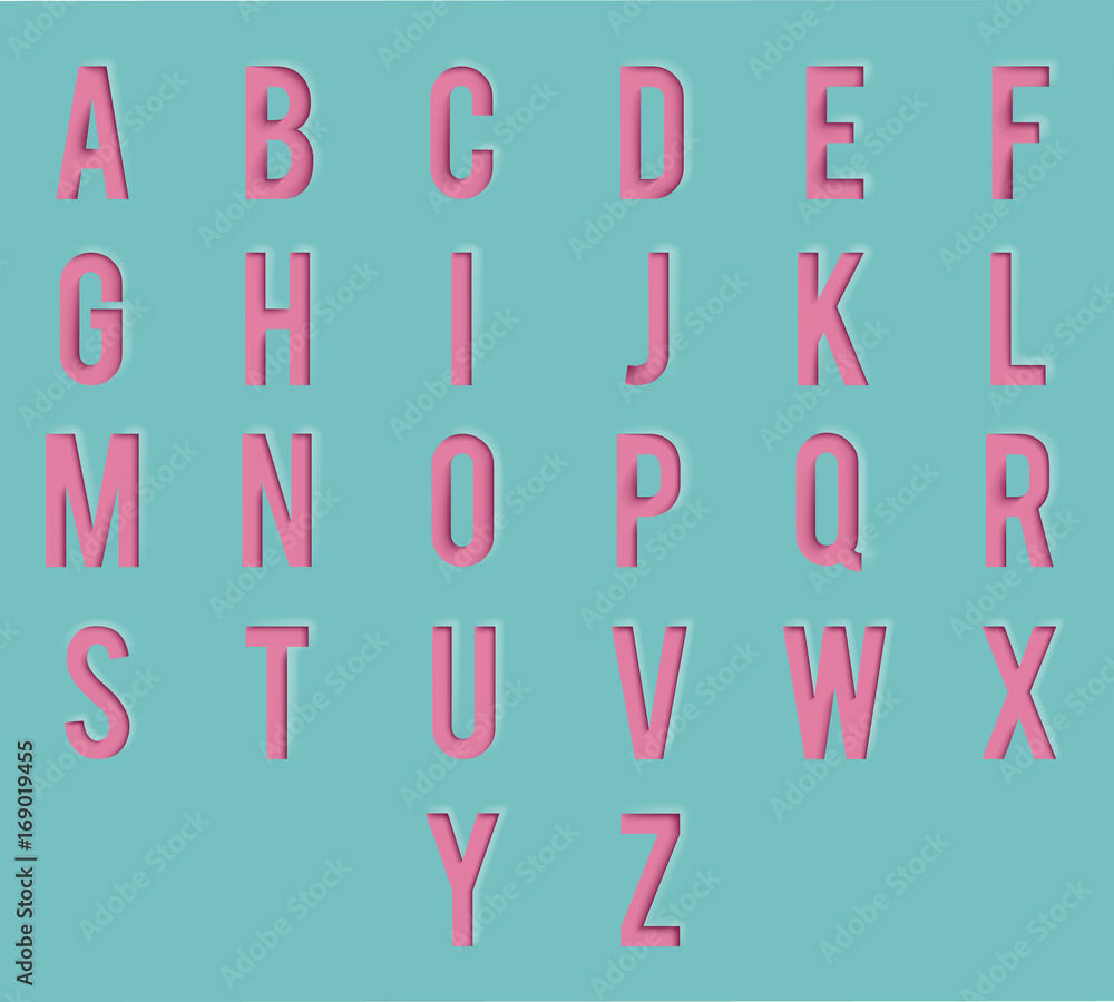 Paper Cutout Letters Realistic 3d Template Design Mock Up Vector ...