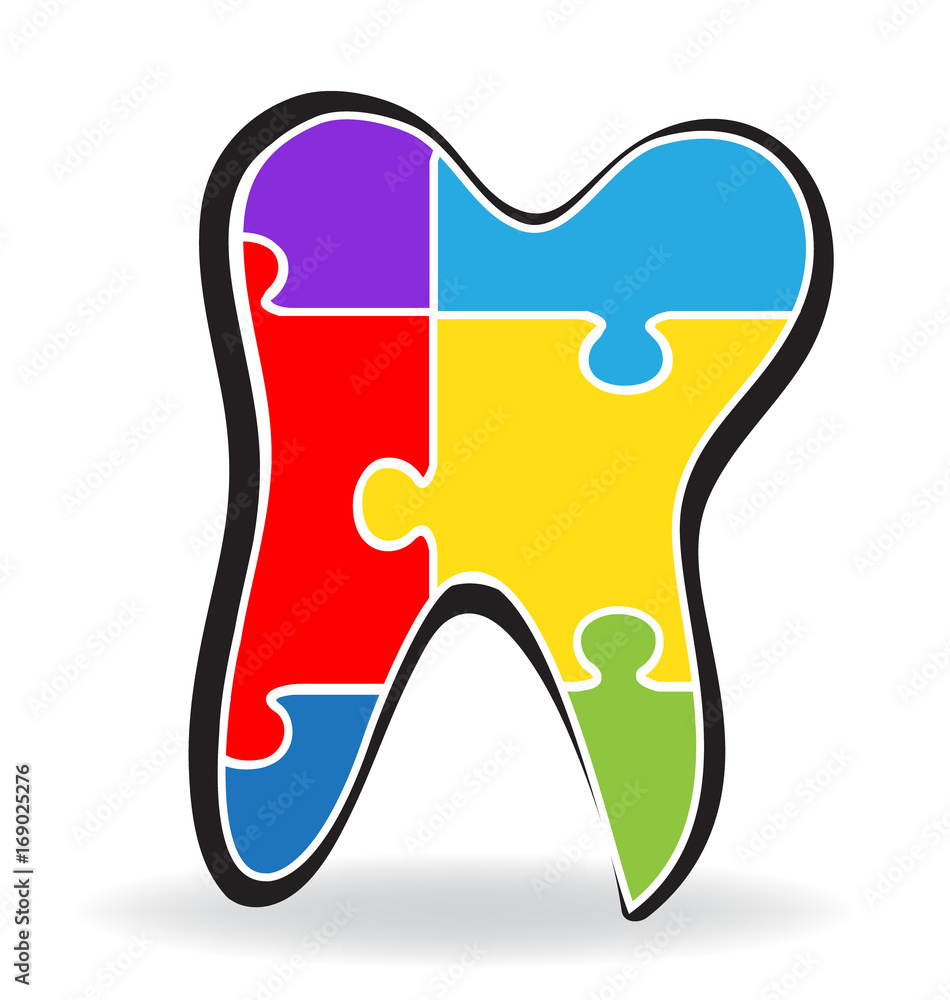 Vetor de Logo tooth puzzle vector image do Stock | Adobe Stock
