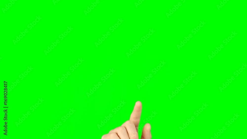 Fingers gestures on virtual screen. One finger man hand gestures front ...