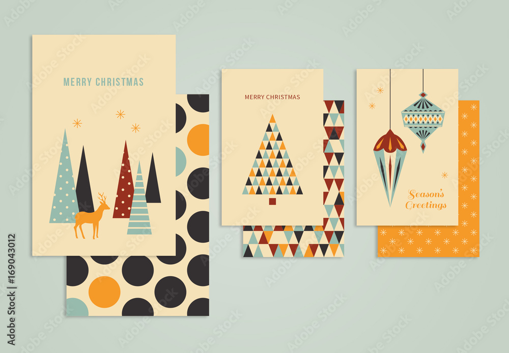 Christmas Greeting Card Set Stock Template | Adobe Stock
