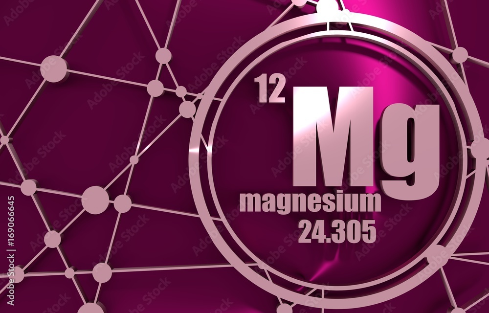 Magnesium chemical element. Sign with atomic number and atomic weight ...