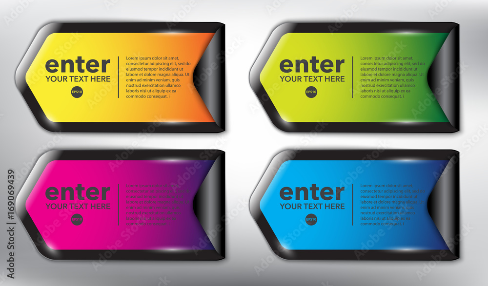 Abstract vector sticker set of 4. Vector round stickers with curled ...