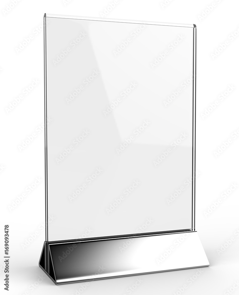 ภาพประกอบสต็อก Clear plastic and acrylic table talkers promotional ...