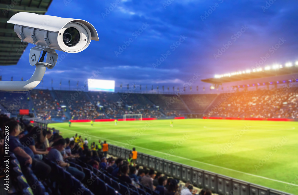CCTV surveillance camera security system operating in stadium Stock ...