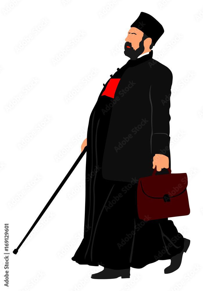 Orthodox Christian priest vector illustration isolated on white ...