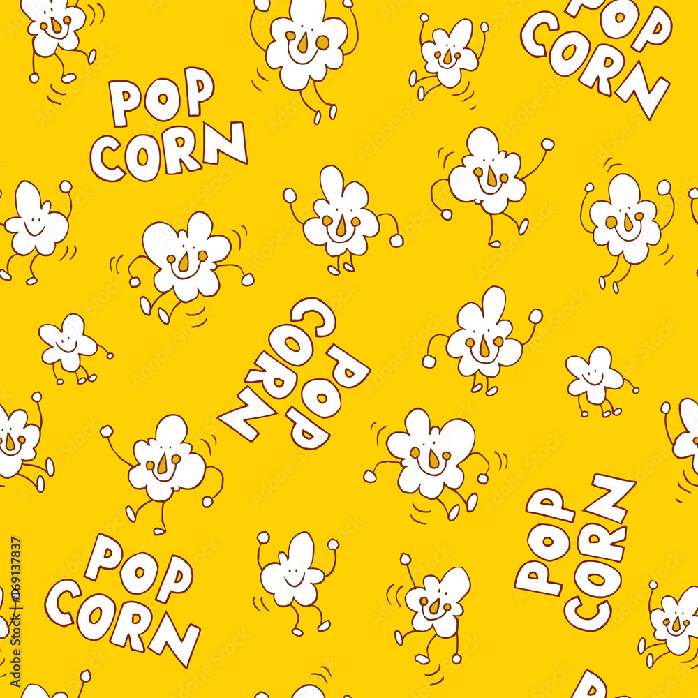 Popcorn seamless pattern Stock Vector | Adobe Stock
