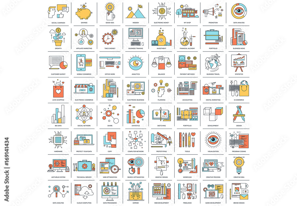 64 Cartoon Style Icons 1 Stock Template | Adobe Stock