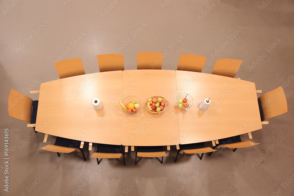 Conference table isolated. Top view Stock Photo | Adobe Stock