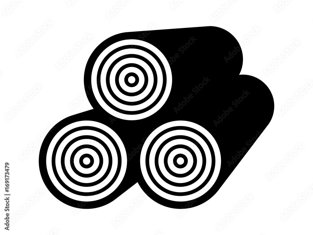 Stack of timber / lumber wood logs flat vector icon for apps and ...