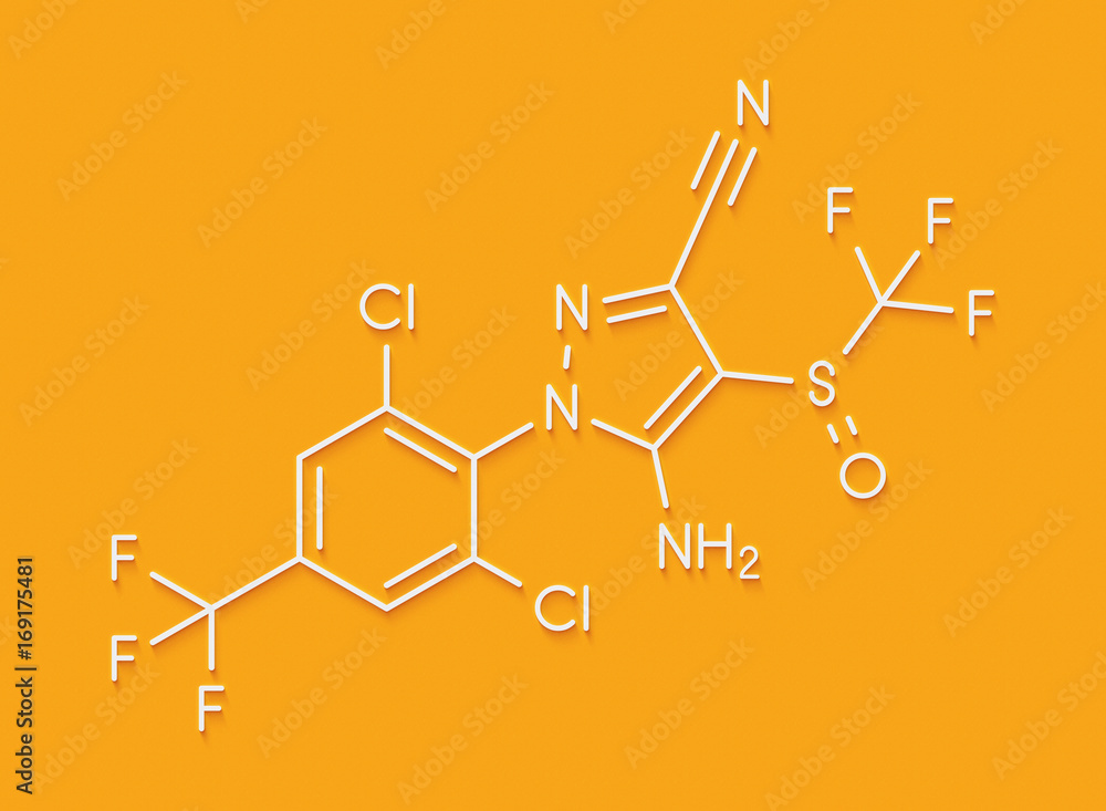 Fipronil insecticide molecule. Skeletal formula. Stock Illustration ...