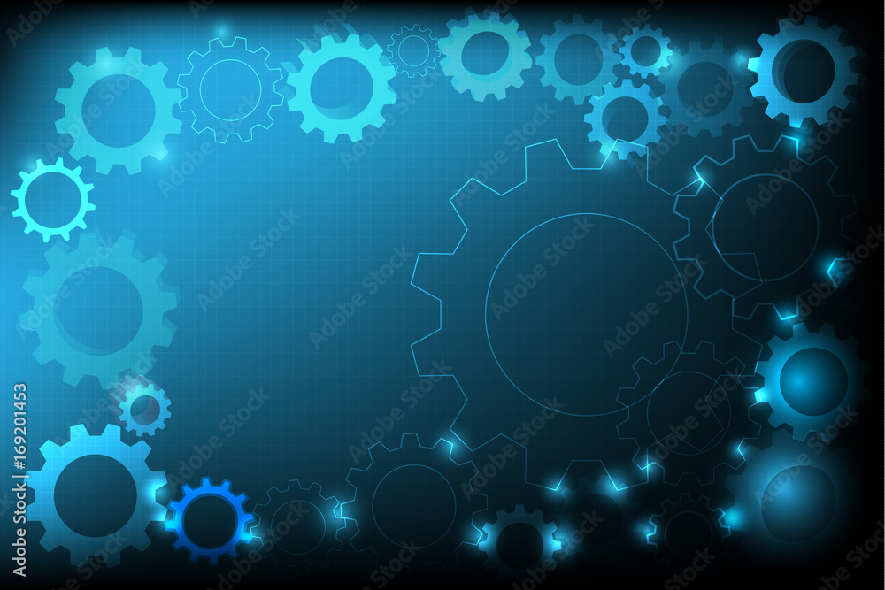 gear engineering construction template design blue background, vector ...