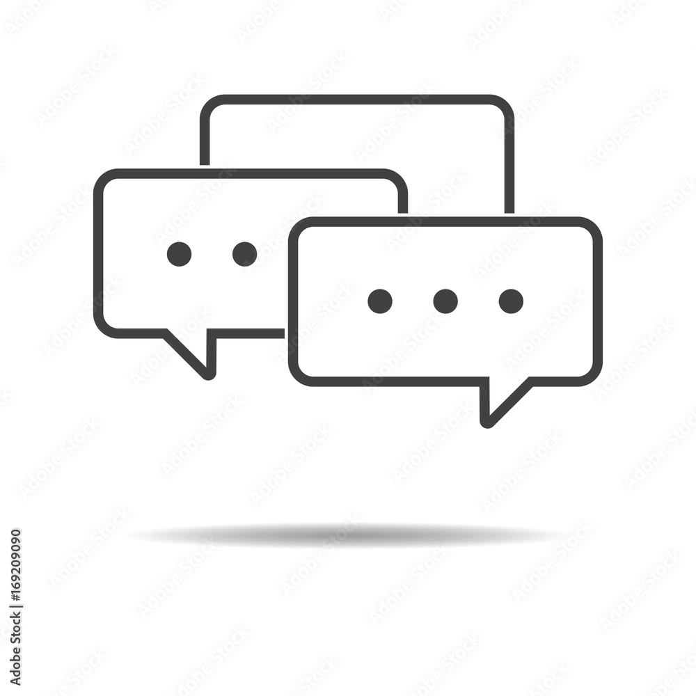 Trendy chat icon - simple flat design isolated on white background ...