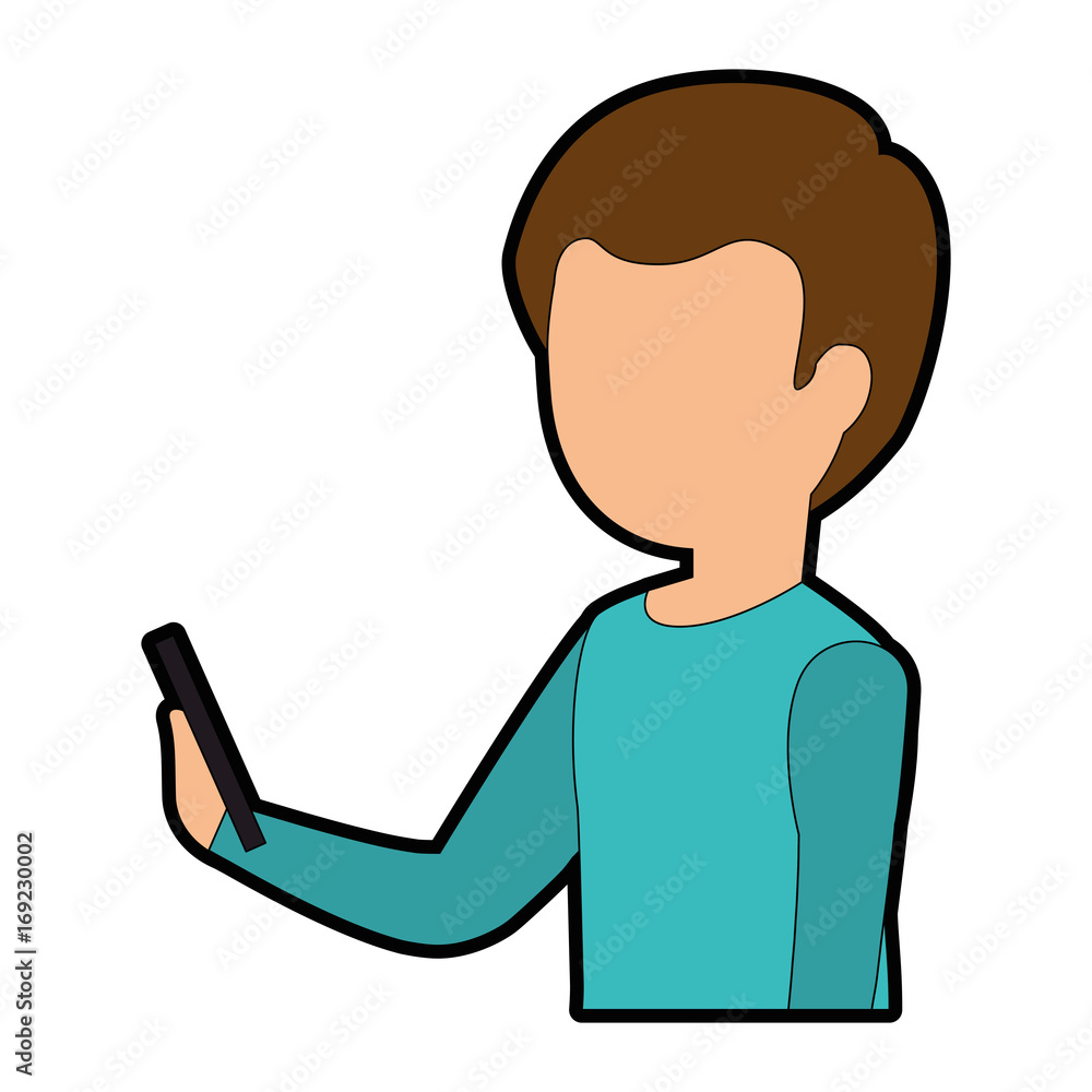 Man with smartphone icon vector illustration graphic design Векторный ...