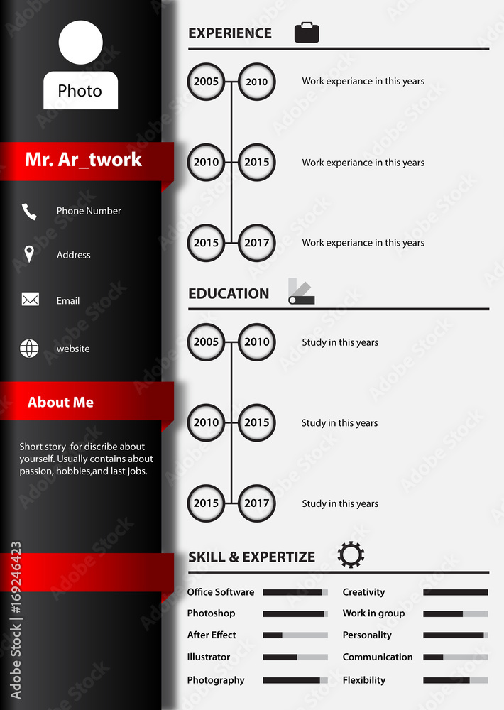 Print out cv design Stock Vector | Adobe Stock