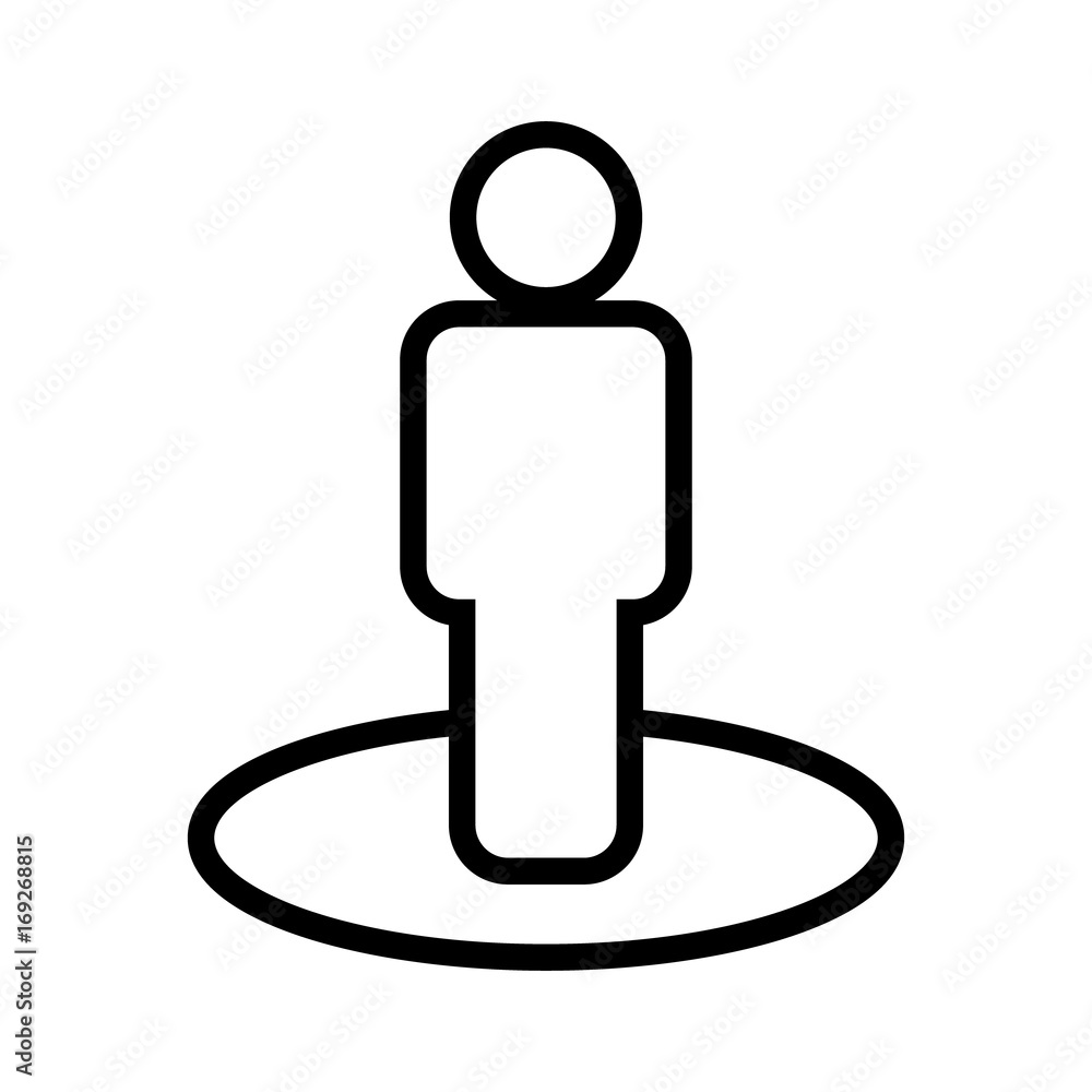 Person location street view on map line art vector icon for apps and ...
