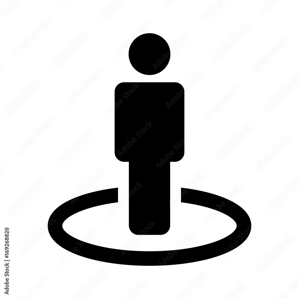 Person location street view on map flat vector icon for apps and ...