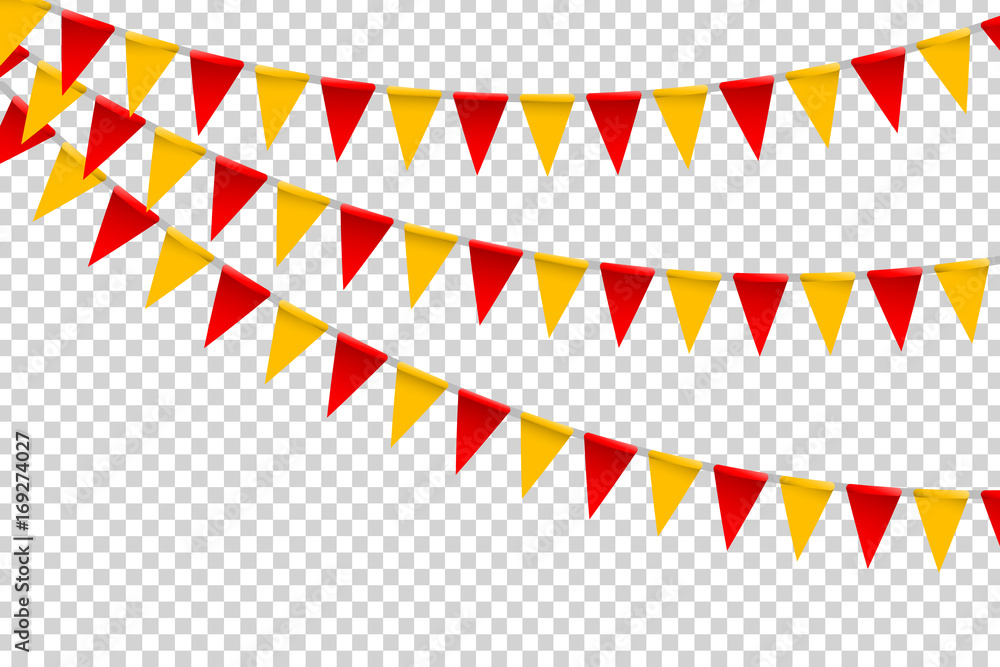 Vector realistic isolated party flags for decoration and covering on ...