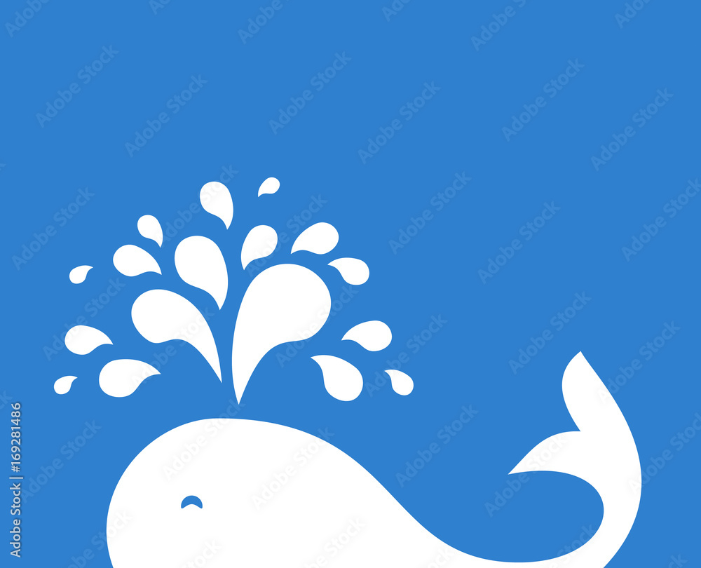 Vector illustration whale on dark background. Abstract original simple ...