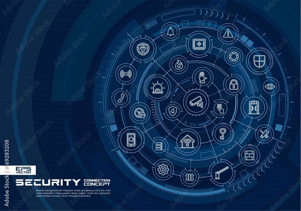 Abstract security, access control background. Digital connect system ...