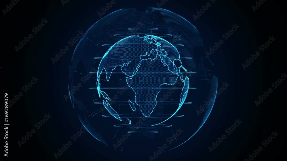 Planet Earth animation. Rotating globe, shining continents with ... Planet Earth animation. Rotating globe, shining continents with ...