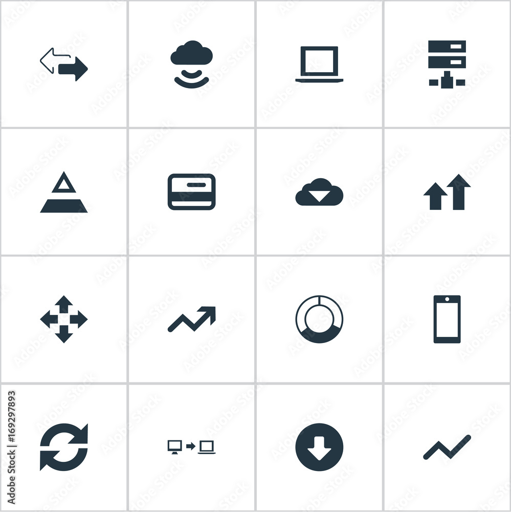 Vector Illustration Set Of Simple Information Icons. Elements Increase ...